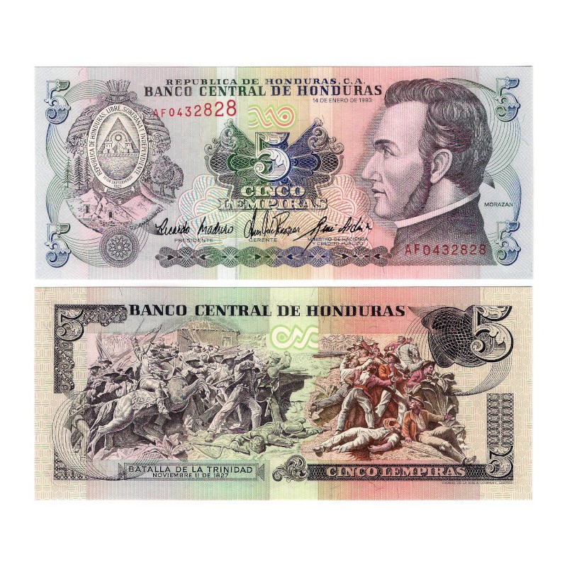 (63c) Honduras. 1993. 5 Lempiras (SC) - Numismática Rovira