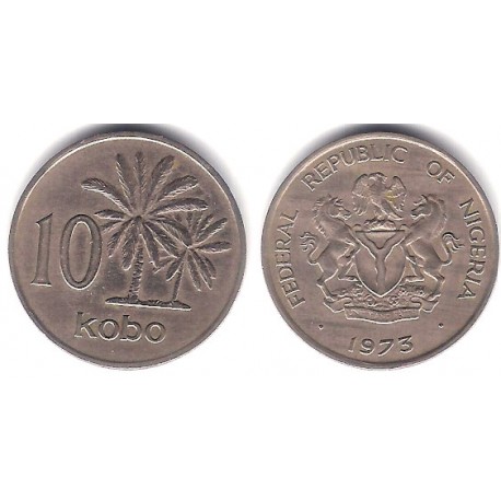 (10.1) Nigeria. 1973. 10 Kobo (MBC) - Numismática Rovira