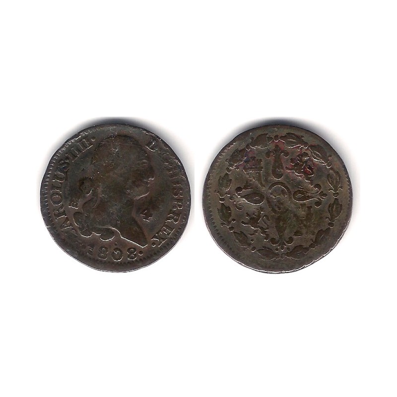 Carlos IV. 1808. 4 Maravedi (BC) Ceca de Segovia - Numismática Rovira