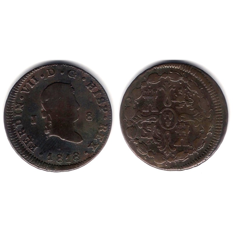 Fernando VII. 1818. 8 Maravedi (BC) Ceca de Jubia - Numismática Rovira