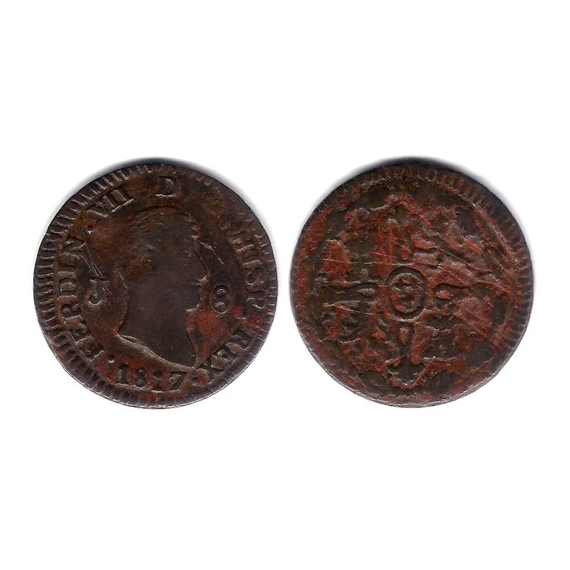 Fernando VII. 1817. 8 Maravedi (BC/BC+) Ceca de Jubia - Numismática Rovira