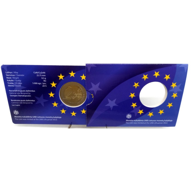 Lituania. 2015. 2 Euro (SC) Bandera Europea - Numismática Rovira