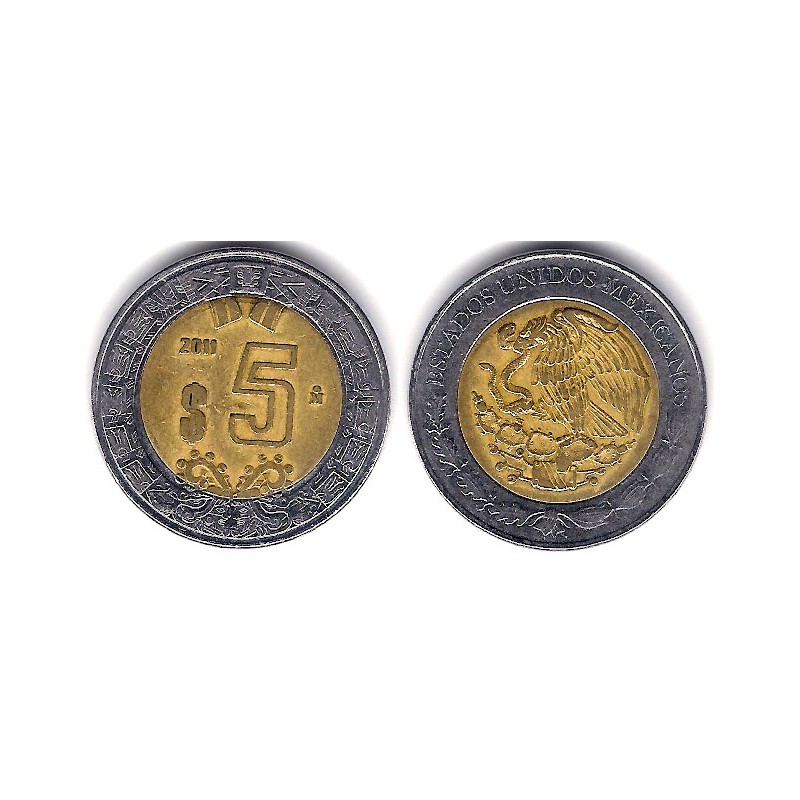 (605) Estados Unidos Mexicanos. 2011. 5 Pesos (MBC-) - Numismática Rovira