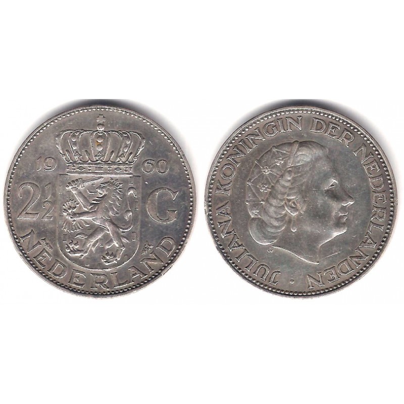 (185) Países Bajos. 1960. 2½ Gulden (MBC) (Plata) - Numismática Rovira