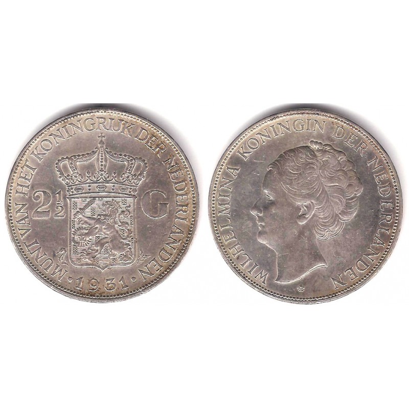 (165) Países Bajos. 1931. 2½ Gulden (MBC) (Plata) - Numismática Rovira