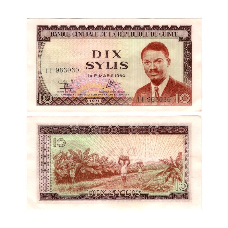 (16) República de Guinea. 1971. 10 Sylis (SC) - Numismática Rovira