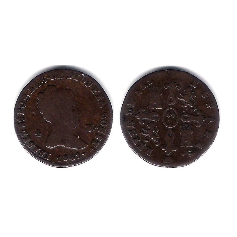 Isabel II. 1841. 4 Maravedi (BC) Ceca de Segovia - Numismática Rovira