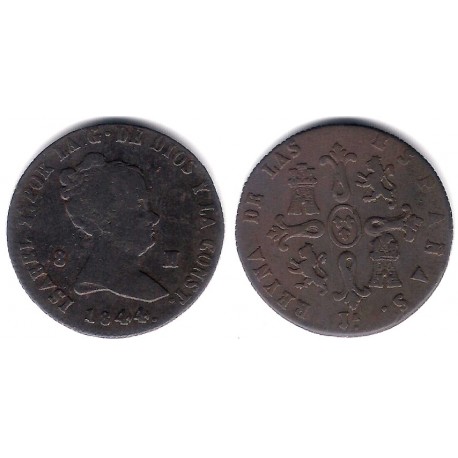 Isabel II. 1844. 8 Maravedi (BC) Ceca de Jubia - Numismática Rovira