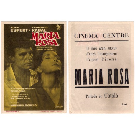 Maria Rosa. Sin Fecha. Cinema Centre - Numismática Rovira