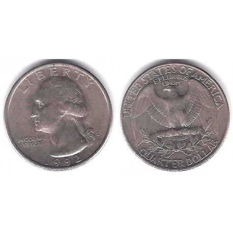 (A164a) Estados Unidos de América. 1992(P). Quarter Dollar (MBC ...