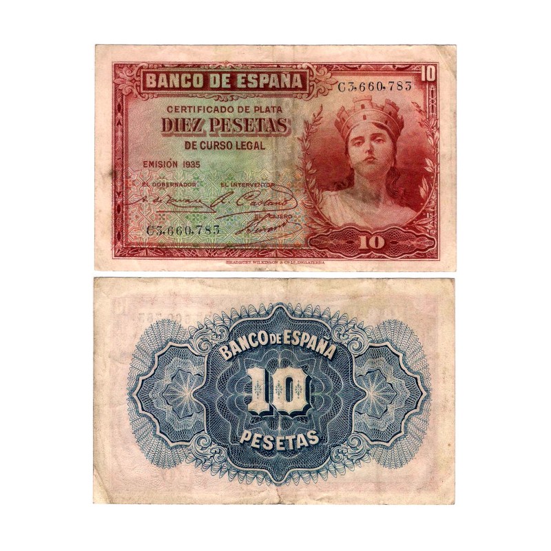 España. 1935. 10 Pesetas (BC/BC+) Serie C - Numismática Rovira